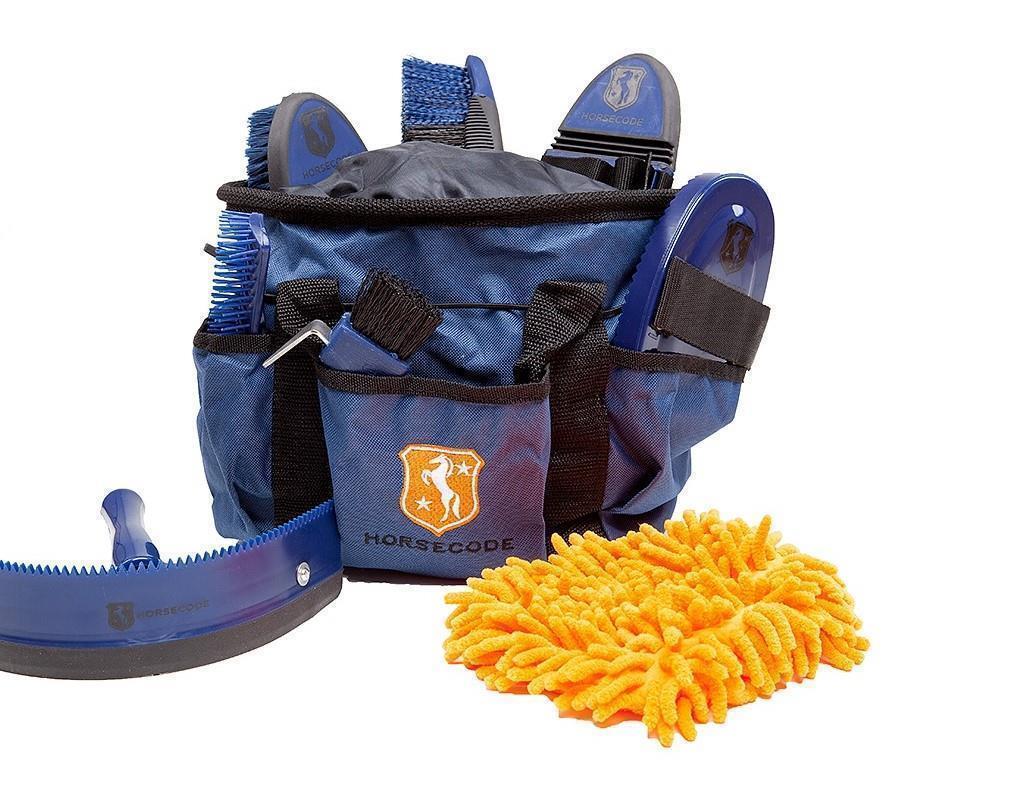 Horsecode Putztasche mit Inhalt 9-teilig navy blau/schwarz